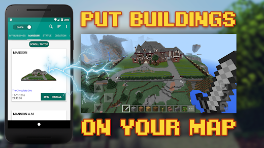 دانلود Buildings For Minecraft برنامه افزودن ساختمان به مپ ماینکرافت